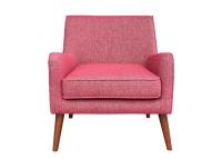 China Scarlet Fabric Arm Chair with Timber Legs Modern Occasional Chair 70x80x80 cm for sale
