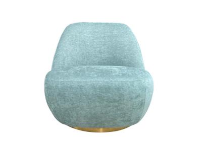 China Aqua Fabric Swivel Chair 73cm Durable Metal Base High Density Sponge for sale