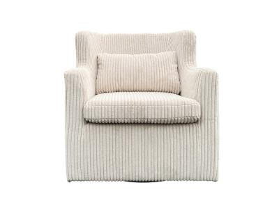 China Camel Corduroy Swivel Chair with Waist Pillow 80cm Wide Winged Back for sale