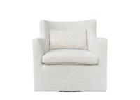 China Corduroy Fabric Swivel Chair Beige High Back Winged Sides 80cm W x 89cm H for sale