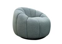 China Swivel Pumpkin Arm Chair Boucle Fabric Grey 96 cm W x 93 cm D x 74 cm H for sale