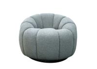 China Pumpkin Fabric Swivel Chair Tufted Boucle Grey 96 cm Seat Height for sale