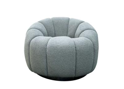 China Pumpkin Fabric Swivel Chair Tufted Boucle Grey 96 cm Seat Height for sale