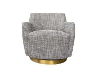 China Grey Polyester Fabric Swivel Chair with High Density Sponge Padding and Metal Plinth Base for sale