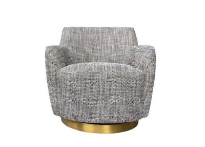 China Grey Polyester Fabric Swivel Chair with High Density Sponge Padding and Metal Plinth Base for sale