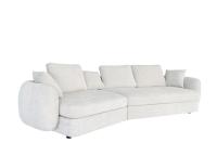 China Beige Fabric Modular Couch with Bracket Throw Pillows 320 cm Wide Sectional Sofa for sale