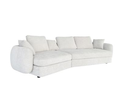 China Beige Fabric Modular Couch with Bracket Throw Pillows 320 cm Wide Sectional Sofa for sale