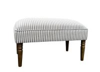 China Striped Fabric Storage Foot Stool Ottoman with Wood Legs 60x40x42 cm for sale