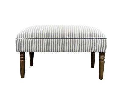 China Striped Fabric Rectangular Ottoman Footstool 60x40x42 cm with Timber Legs for sale