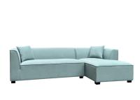 China Sectional Sofa Polyester Fabric Cover Turquoise D30 Pure Foam Timber Legs 250cm for sale