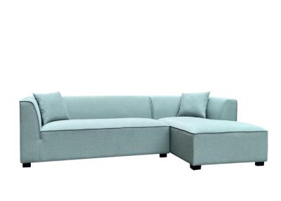 China Sectional Sofa Polyester Fabric Cover Turquoise D30 Pure Foam Timber Legs 250cm for sale