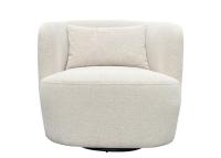 China Fabric Swivel Armchair with Waist Pillow 86 cm Wide Padded Seat for Living Room for sale