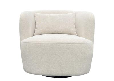 China Fabric Swivel Armchair with Waist Pillow 86 cm Wide Padded Seat for Living Room for sale