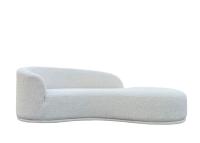 China Boucle Fabric Daybed Chaise Lounge 250 cm with Pure Sponge Seat Plastic Legs Beige for sale