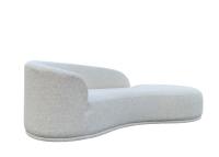 China Boucle Fabric Daybed Chaise Lounge 250 cm with Pure Sponge Seat Plastic Legs Beige for sale