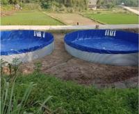 China Aquariums Polythene Fish Pond With Galvanized Sheet 10M D 1.20M H for sale