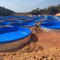 China Galvanized Sheet Aquariums Tarpaulin Fish Farming Tanks 20M D 1.20M H for sale