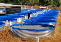 China Galvanized Sheet Aquariums Tarpaulin Fish Breeding Tank 30M Diameter Large for sale