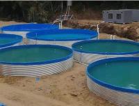 China Galvanized Sheet Aquariums Tarpaulin Fish Breeding Tank 30M Diameter Large for sale