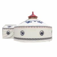China Bamboo Decoration Geodesic Dome Tent Painted Steel Frame Heat Resistant Mongolian Yurt for sale