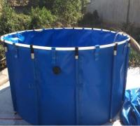 China 7000L Non-Corrosive Tarpaulin Fish Tank , Long Life Diy Fish Pond Collapsible Fish Tank for sale