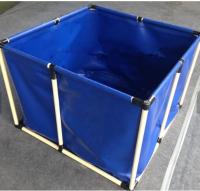 China Fireproof 4000L Tarpaulin Fish Tank With Blue Fish Pond Liner Environmental PVC Collapsible Fish Tank for sale