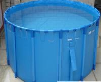 China Fish Farming Aquarium Water Storage Tank, Blue Cylinder Above Ground Fish Pond Collapsible Fish Tank for sale