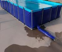 China SGS Blue Laminated Tarpaulin Fish Tank Fire Retardant For Aquaculture Fish Farming  for sale