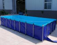 China SGS Blue Laminated Tarpaulin Fish Tank Fire Retardant For Aquaculture Fish Farming  for sale