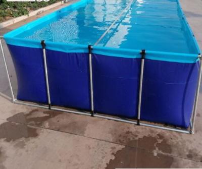 China SGS Blue Laminated Tarpaulin Fish Tank Fire Retardant For Aquaculture Fish Farming  for sale