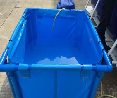 China 2000L Double Tier Tarpaulin Fish Tank  ,  Safe Water Tarpaulin Fish Pond Collapsible Fish Tank for sale