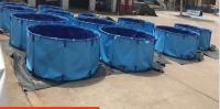 China Fireproof 4000L Tarpaulin Fish Tank With Blue Fish Pond Liner Environmental PVC Collapsible Fish Tank for sale