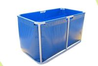 China Fish Farming Aquarium Water Storage Tank, Blue Cylinder Above Ground Fish Pond Collapsible Fish Tank for sale
