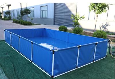 China Custom Made Foldable Tarpaulin Fish Tank For Specific Aquaculture for sale
