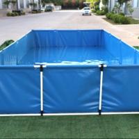 China Custom Made Foldable Tarpaulin Fish Tank For Specific Aquaculture for sale
