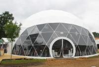 China 5M Luxury Geodesic Dome Tent With Steel Pipes And Transparent Cover Dome Party Tents for sale