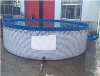 China 30000 L PVC Tarpaulin Fish Tank Strong Stainless Steel Wire Fish Pond For Fish Farming for sale