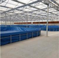 China Foldable Steel Mesh Tarpaulin Fish Tank For Fish Feeding , 10000 L Volume Fish Pond Plastic Tank for sale