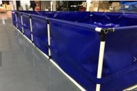 China 50000 Liters Folding Tarpaulin Fish Pond , Blue Color Aquarium Fish Tank With Steel Frame for sale