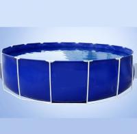 China 50000 Liters Folding Tarpaulin Fish Pond , Blue Color Aquarium Fish Tank With Steel Frame for sale