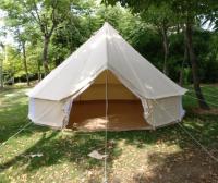 China Glamping Luxury Yurt Bell Fire Retardant Tarpaulin Safari Tent Waterproof Canvas Fabric for sale