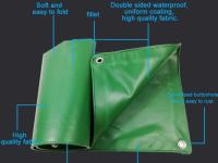 China 650gsm Waterproof UV Stabilized PVC Truck Cover B1 Flame Retardant In Green Color for sale