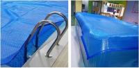 China Dust Proof PE Bubble Solar Film Swimming Pool Blanket 4M * 9.50M Anti - UV 18 Months for sale