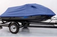 China 10M * 4M UV Resistant Blue Color Polyester Boat Cover Heat Resistant Tarp for sale