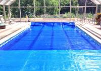 China 500um Blue Swimming Pool Solar Cover Heating Blanket For Above Ground Private Solar Pool Cover for sale