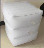China PVC Flocking Airplane Travel Office Inflatable Footrest Cushion Long Life for sale