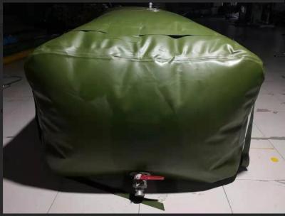China 3500L Collapsible Bladder Tank For Fuel , Amry Green High Strength TPU Liquid Containment Fuel Bladder for sale