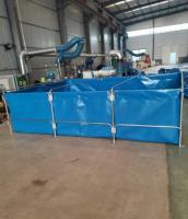 China Square Flexible Metal Frame 1050gsm 25000L Tarpaulin Fish Tank Collapsible Fish Tank for sale