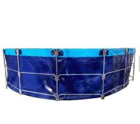 China Outdoor Round TPU 50000L 100000L Fish Farming Tank With Metal Frame Fish Pond Plastic Tank for sale