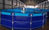 China Outdoor Round TPU 50000L 100000L Fish Farming Tank With Metal Frame Fish Pond Plastic Tank for sale